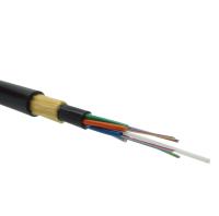 China Black Sheath 4 Core All Dielectric Self Supporting Loose Tube Fiber Optic Cable Span 200m 300m 400m for sale
