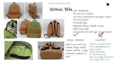 China ECO-Friendly washable kraft paper school bag for sale