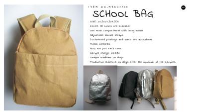 China ECO-Friendly washable kraft paper school bag for sale