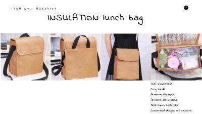 China ECO-Friendly washable kraft paper cool bag, lunch bag for sale