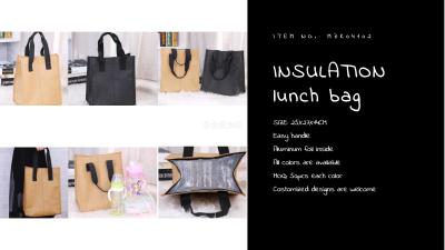 China ECO-Friendly washable kraft paper cool bag, lunch bag for sale