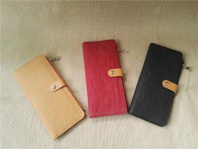 China washable kraft paper wallet, zipper bag, card holder for sale