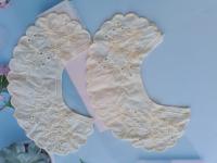 China Water Soluble Cotton Chicken Embroidery Collar  Lace with Two Petals Neckline Accessory for House Decoration Two Pieces Included for sale