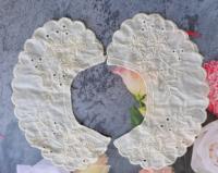 China Water Soluble Cotton Chicken Embroidery Collar  Lace with Two Petals Neckline Accessory for House Decoration Two Pieces Included for sale