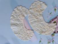 China Water Soluble Cotton Chicken Embroidery Collar  Lace with Two Petals Neckline Accessory for House Decoration Two Pieces Included for sale