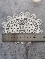 China Women's Clothing Accessory New Pattern Design Elliptical Embroidery Patch Collar Lace Fabric Trimming for Wedding Dresses for sale