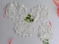 China Women's Clothing Accessory New Pattern Design Elliptical Embroidery Patch Collar Lace Fabric Trimming for Wedding Dresses for sale