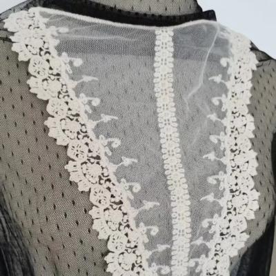 China Hot Sale Neck Lace Trim  Neckline  Water Soluble  Crochet Mesh  Neckline   for Ladies' Garments for sale