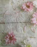 China Hollow Lace Tirm 3D Embroidery Flower Patches Felt Black White DIY Sew-On Lace Applique Patches for Bridal Wedding Dress for sale