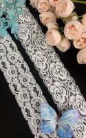 China High Quality Vintage Floral Lace Trim Both Sides Small Wavy Asymmetric Design with High Elasticity for DIY Accessories for sale
