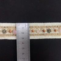 China Ethnic Style New Handmade Beaded Stone Beads Lace Trimming Ribbon Fabric Strip for DIY Clothing Accessory for sale