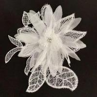 China Fashionable Large Handmade White Fabric Sticker Beaded Clothing Decoration New Sequin Flash Drill Skirt Mesh Repair Accessory for sale