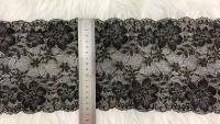 China Premium  Golden Thread BLACK Lace Fabric Trim 16cm Gold Lace Gorgeous  for Evening Dress or Premium Sleepwear for sale