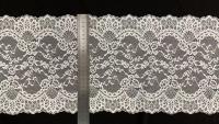 China Exquisite Retro Style 25cm Waves Edge Curled Lace Trim for Wedding Dress and Headwear Decoration for sale
