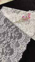 China Exquisite Retro Style 25cm Waves Edge Curled Lace Trim for Wedding Dress and Headwear Decoration for sale