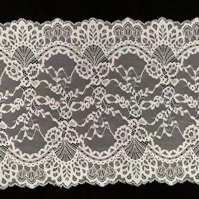 China Exquisite Retro Style 25cm Waves Edge Curled Lace Trim for Wedding Dress and Headwear Decoration for sale