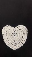 China White Cotton DIY Crochet Craft Heart Lace Tablecloth Party Decoration Patches for sale