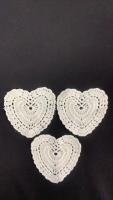 China White Cotton DIY Crochet Craft Heart Lace Tablecloth Party Decoration Patches for sale
