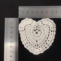 China White Cotton DIY Crochet Craft Heart Lace Tablecloth Party Decoration Patches for sale
