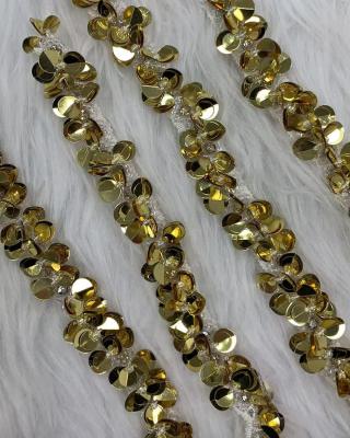 China High-End DIY Hand-Made Sequin Beaded Jewelry Accessories for Shoes Hats Clothes-Collar Beaded Ribbon for sale