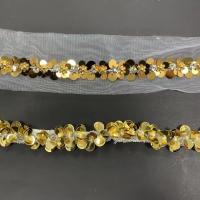 China Luxury Ladies' DIY Dress Accessories Mesh Sequin Tape Lace Trim with Stone Strap Premium Lace for Creative Outfits for sale
