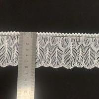 China Wholesale Floral Lace Trim 6cm Stretch Elastic  Nylon Spandex Decorated Elastic Lingerie Trim in White for sale