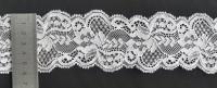 China Wholesale Floral Lace Trim 6cm Stretch Elastic  Nylon Spandex Decorated Elastic Lingerie Trim in White for sale