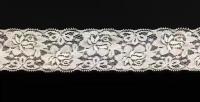 China Wholesale Floral Lace Trim 6cm Stretch Elastic  Nylon Spandex Decorated Elastic Lingerie Trim in White for sale