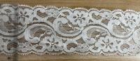 China Wholesale Floral Lace Trim 6cm Stretch Elastic  Nylon Spandex Decorated Elastic Lingerie Trim in White for sale