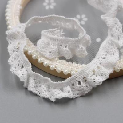 China Elastic Cotton Yarn Handmade Fabric with Lace Trim Socks and Bottom Curtain Hem Decorative Applique Elegant Lace Accessories for sale