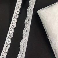 China High Quality Thick Lace Trim 1.5 cm Spandex Nylon  Elastic Lace Trim for Ladies' Garments for sale