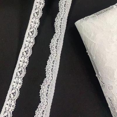 China High Quality Thick Lace Trim 1.5 cm Spandex Nylon  Elastic Lace Trim for Ladies' Garments for sale