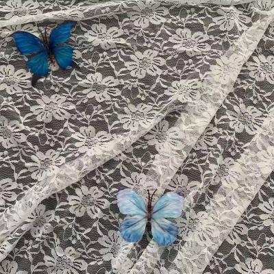 China High Quality Exquisite 150m Width Knitted Embroidered Wedding Veil Eco-Friendly Nylon Spandex Lace Fabric Decorative Accessories for sale