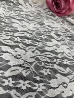 China High Quality White Nylon Lace Fabric with Eco-Friendly 3D Soft Flower Embroidery Trim for Wedding Evening Dresses Shoes Bags for sale