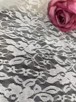 China High Quality White Nylon Lace Fabric with Eco-Friendly 3D Soft Flower Embroidery Trim for Wedding Evening Dresses Shoes Bags for sale
