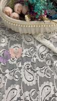 China Thick Quality White Tulle Lace Fabric Eco-Friendly Embroidery  French Wedding Bridal Mesh Lace Tirm for Women's Floral Fabric for sale