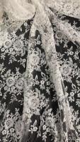 China New White Lace Fabric for Wedding Photo Net Curtain Sofa Clothing Curtain-Premium Lace Background for sale