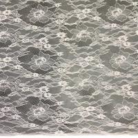 China Simple White Lace Fabric Nylon Soft Flower Embroidered Lace Fabric Trim for Wedding or Evening Dresses for sale