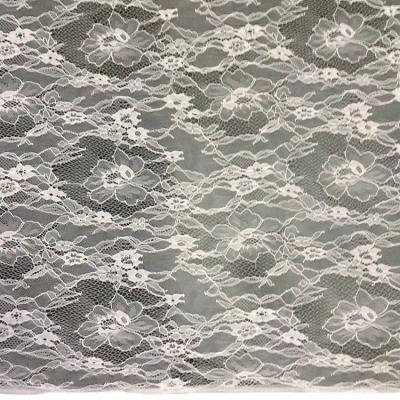 China Simple White Lace Fabric Nylon Soft Flower Embroidered Lace Fabric Trim for Wedding or Evening Dresses for sale