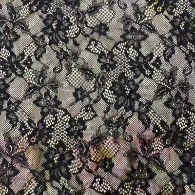 China Imported Soft High Elasticity Lace Mesh Fabric Plain Color Hollow Without Hooking for Silk Base T-shirt Dresses for sale