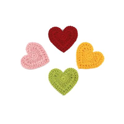 China 6.5cm Machine-made Embroidered  Heart Motif Lightweight Mini Sew-on Patches for DIY Clothing Bags for sale
