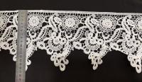 China Water Soluble 100% Polyester Embroidery Lace Trim with Milk Yarn Design for Dresses and Garment Use for sale