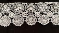 China Water Soluble 100% Polyester Embroidery Lace Trim with Milk Yarn Design for Dresses and Garment Use for sale