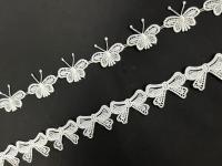 China Exquisite Embroidered Water-Soluble Polyester Lace Trim for Clothing Bags Shoes Bridal Use & Home Textiles-Wholesale for sale