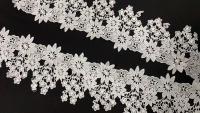 China High Quality 9CM Embroidered Polyester French  Lace Trim Water Soluble lace for Wedding Skirt Clothes for sale