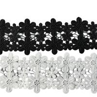 China High Quality 9CM Embroidered Polyester French  Lace Trim Water Soluble lace for Wedding Skirt Clothes for sale
