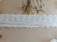 China Eco-Friendly 100% Cotton Embroidery Lace Trim for Ladies' Skirt for Shoes and Bags Decoration Water-Soluble Chicken Lace Trim for sale