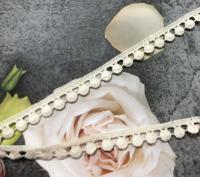 China POMPOM Lace Tirm 1.3CM Water Soluble Embroidery COTTON for Table Cloth Decoration for sale