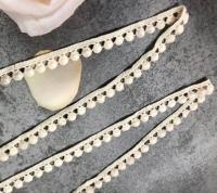 China POMPOM Lace Tirm 1.3CM Water Soluble Embroidery COTTON for Table Cloth Decoration for sale