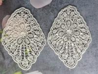 China Handmade 100% Cotton Knitted Embroidery Crochet Placemat Customizable Size Patches for sale